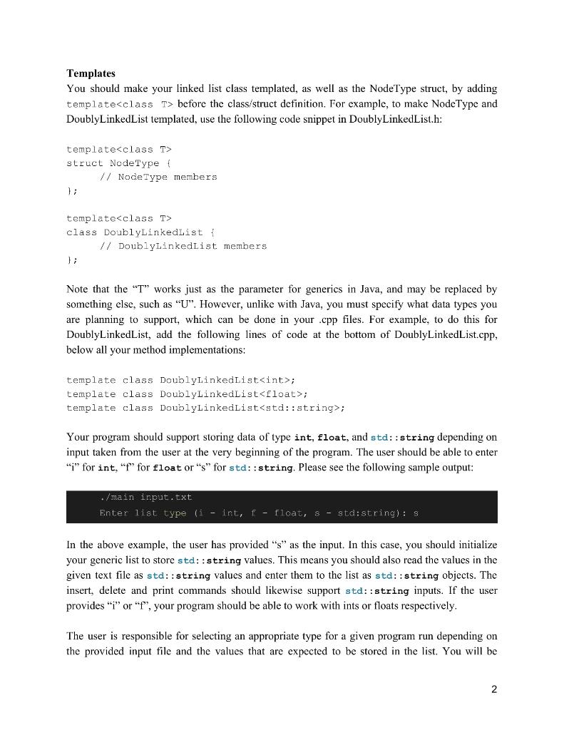Solved This assignment is to implement a Sorted Doubly | Chegg.com
