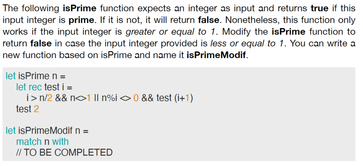 Solved The following is Prime function expects an integer as | Chegg.com