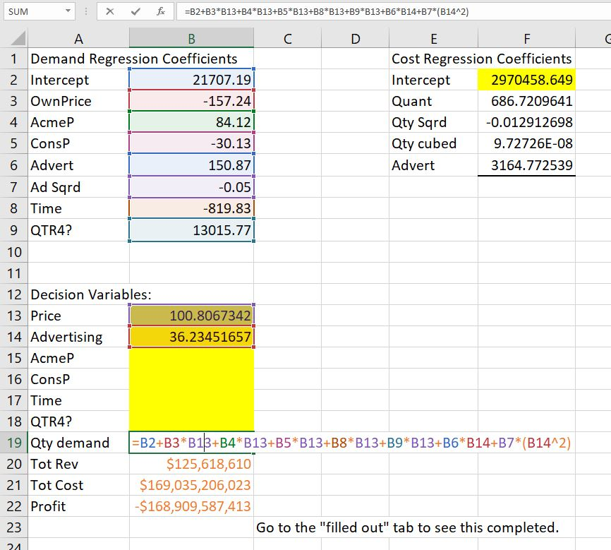 I need help with final demand and cost formula that I | Chegg.com