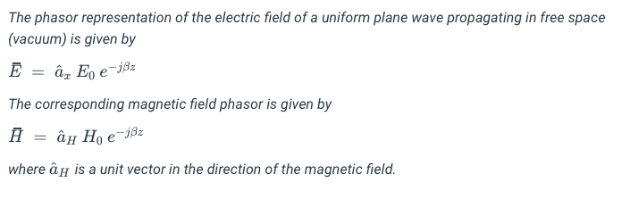 Solved The phasor representation of the electric field of a | Chegg.com