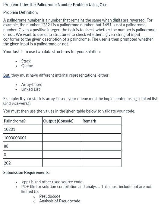 Solved Submission Requirements: - . cpp/h and other used | Chegg.com