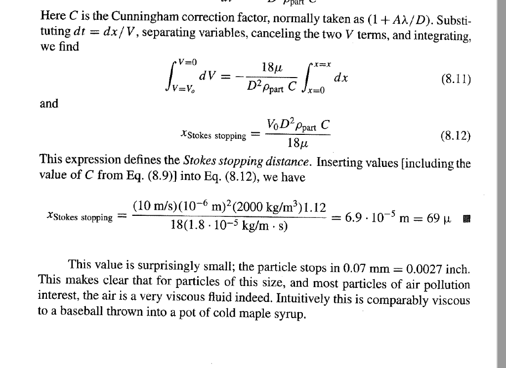 Solved Example 8.5. A l-u diameter spherical particle with | Chegg.com