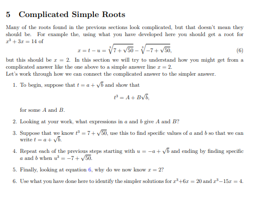 Solved 5 Complicated Simple Roots Many of the roots found in | Chegg.com
