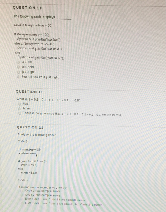 Solved QUESTION 3 Analyze the following code: int x 0, if | Chegg.com