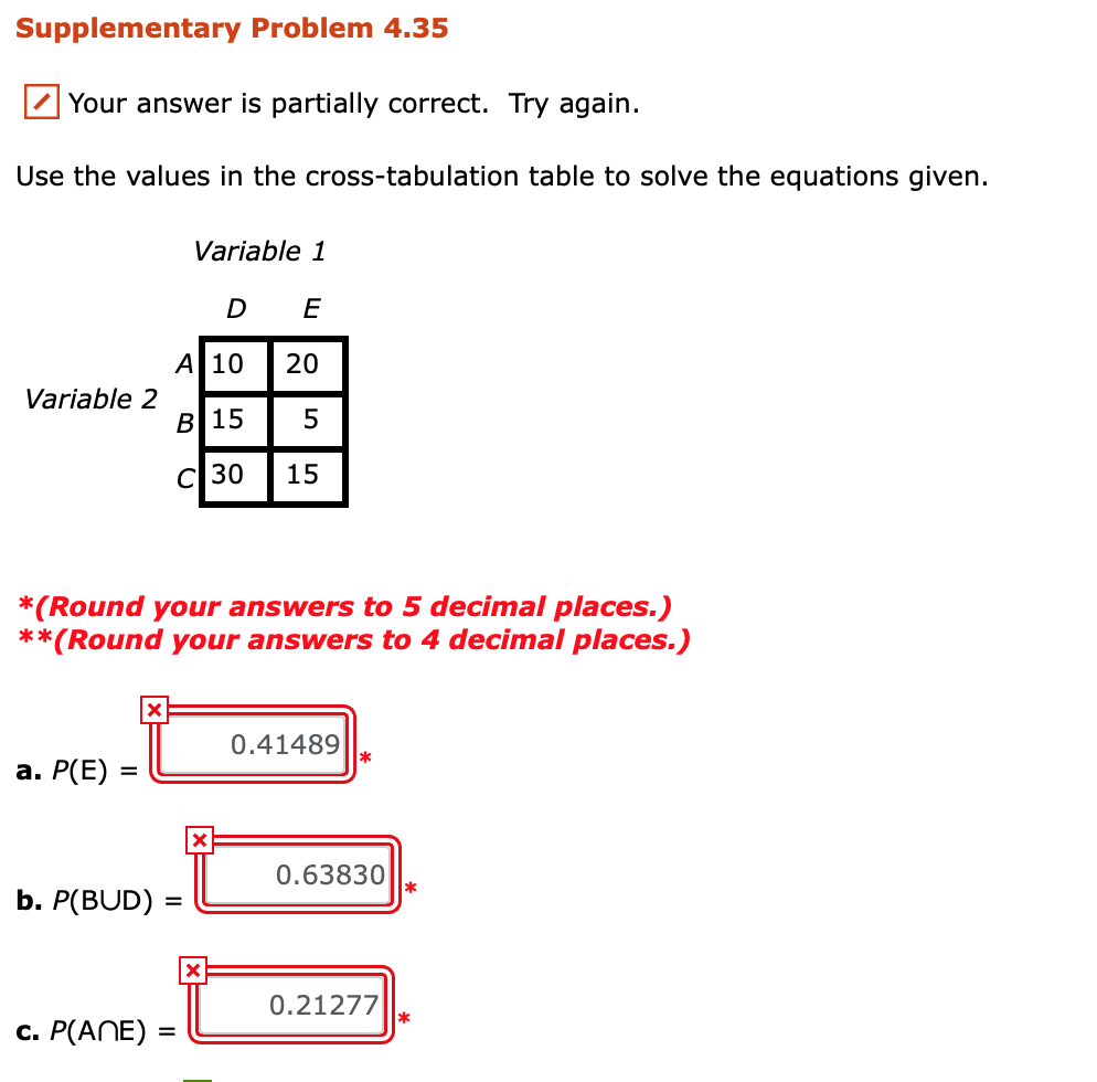 Solved Supplementary Problem 4.35 Your answer is partially | Chegg.com