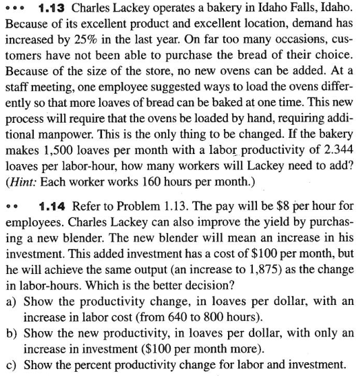 Solved Charles Lackey operates a bakery in Idaho ﻿Falls, | Chegg.com