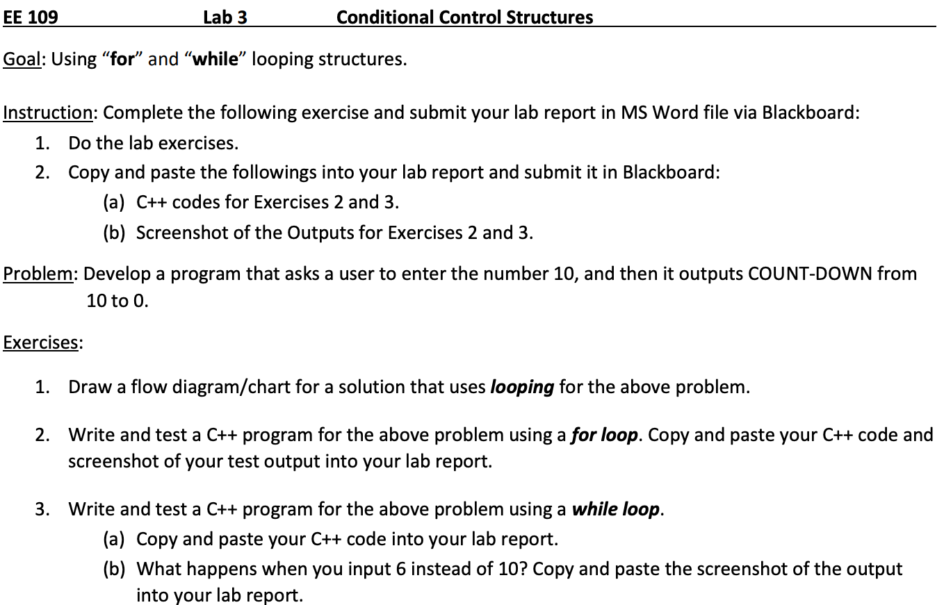 Solved Ee 109 Lab 3 Conditional Control Structures Goal 3783