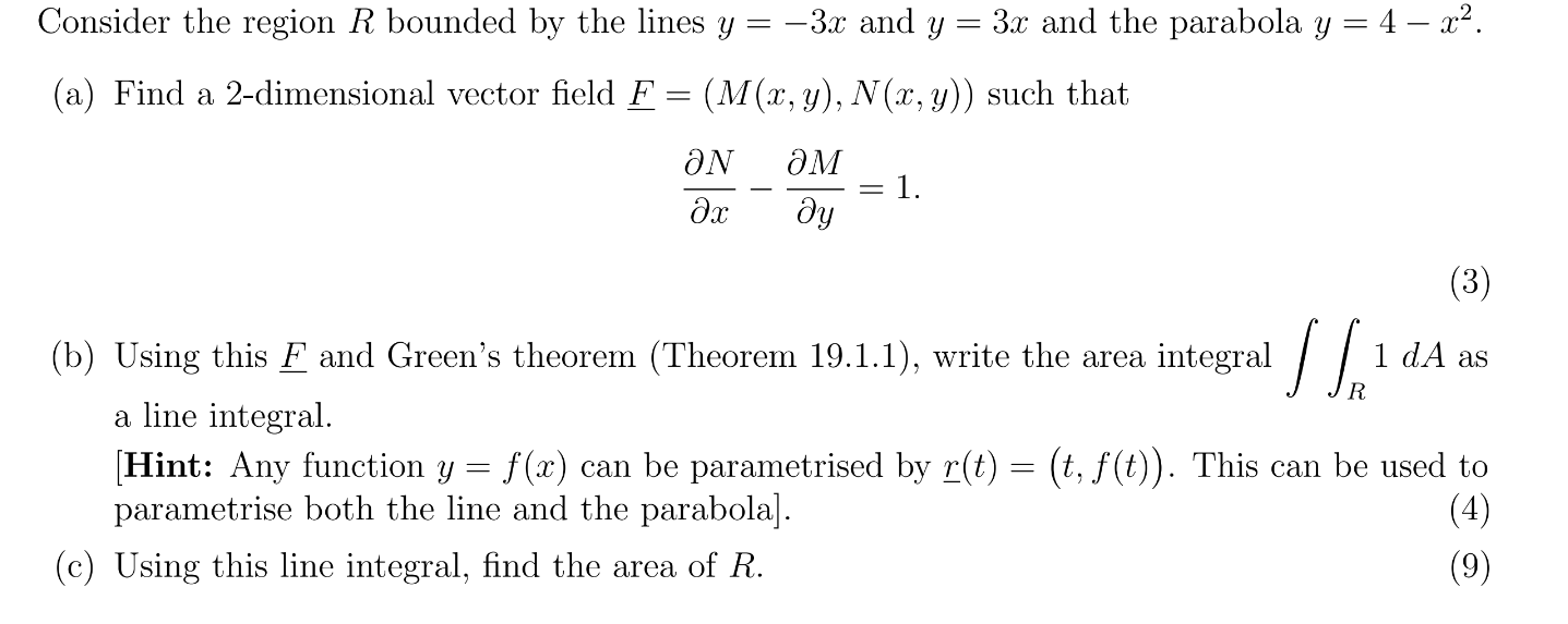 Solved Consider the region R bounded by the lines y=−3x and | Chegg.com