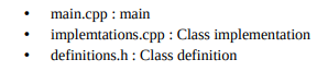 Solved main.cpp: main implemtations.cpp: Class | Chegg.com
