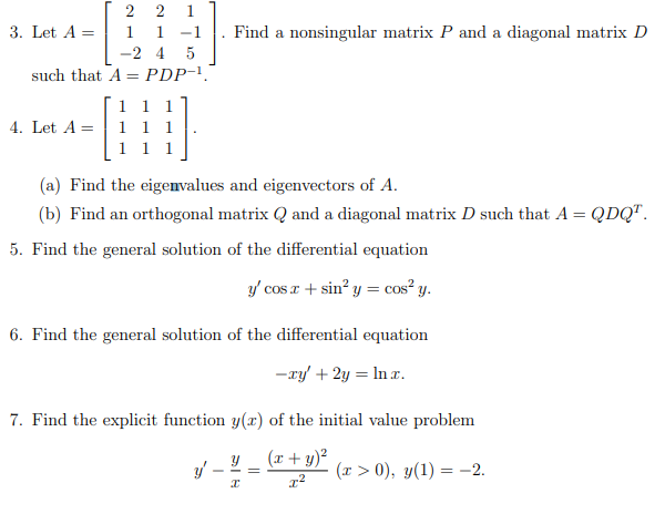 Solved Let A = 1 1 1 1 1 1 1 1 1 . (a) Find the | Chegg.com