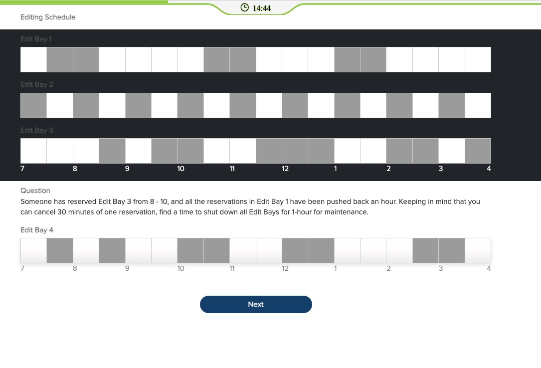 Solved QuestionSomeone has reserved Edit Bay 3 ﻿from 8 - 10, | Chegg.com