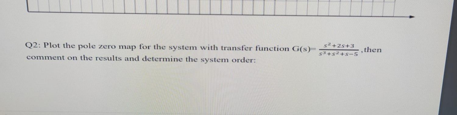 Solved Q2: Plot the pole zero map for the system with | Chegg.com
