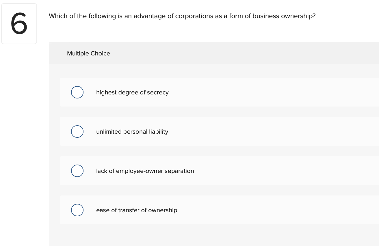 Solved Which Of The Following Is An Advantage Of Chegg