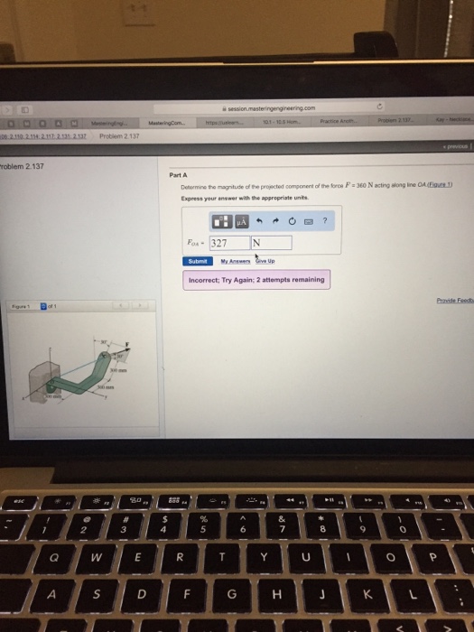 Solved Determine The Magnitude Of The Projected Component Of