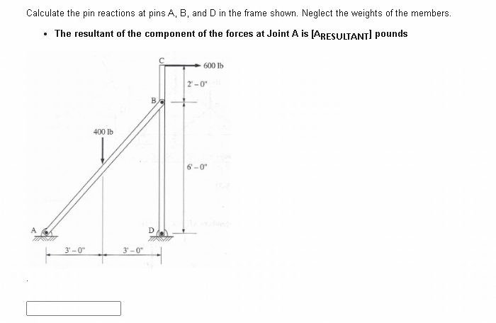 Solved Calculate the pin reactions at pins A, B, and D in | Chegg.com
