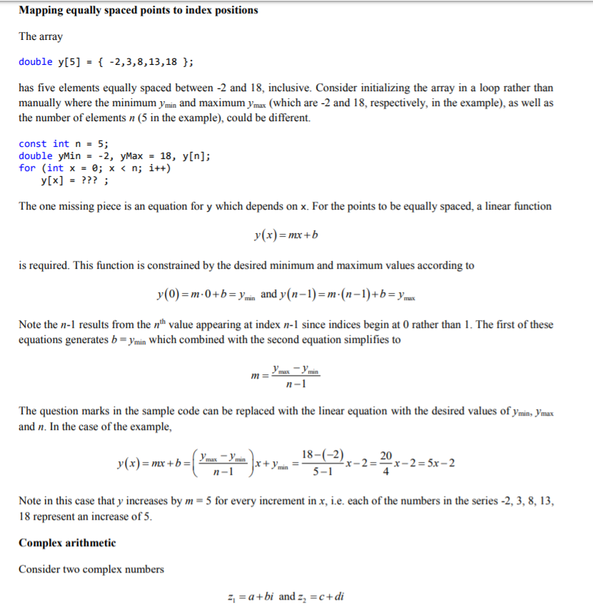 Solved Mapping equally spaced points to index positions The | Chegg.com