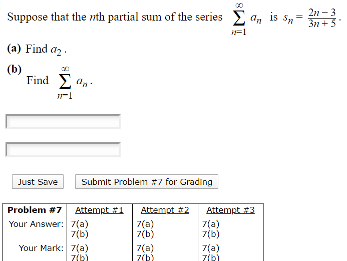 Solved Suppose that the nth partial sum of the series an is | Chegg.com