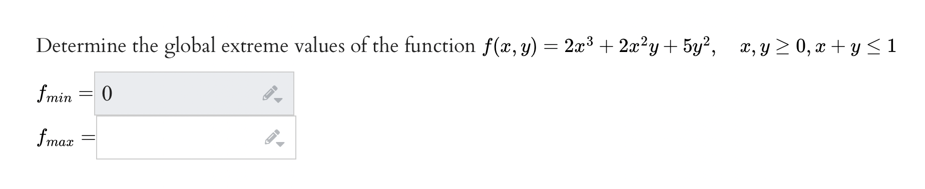 Solved Determine the global extreme values of the function | Chegg.com