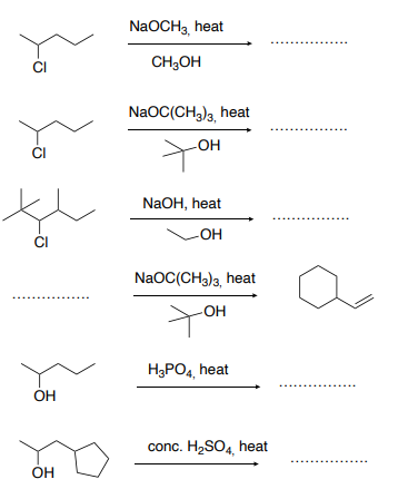 Solved NaOCH3, heat CI CH3OH NaOC(CH3)3, heat -ОН CI tor | Chegg.com