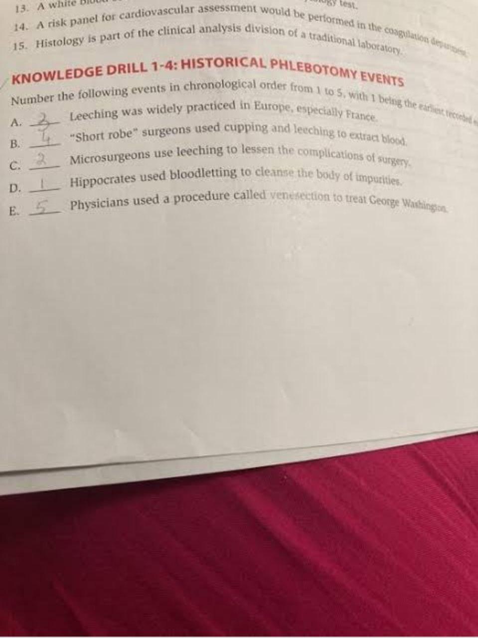 test. 13. A white 14. A risk panel for cardiovascular | Chegg.com