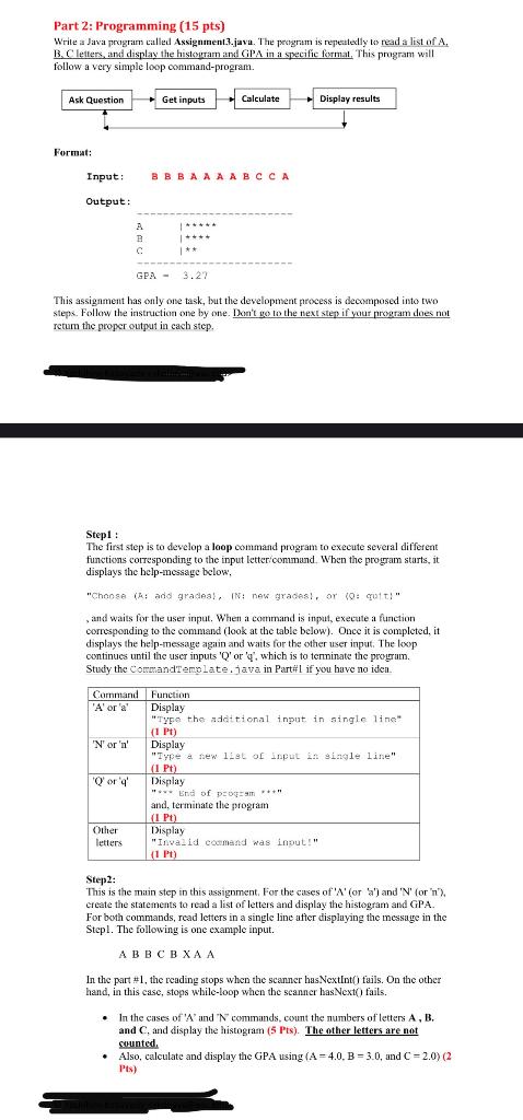 Solved Part 2: Programming (15 pts) Write a Java program | Chegg.com