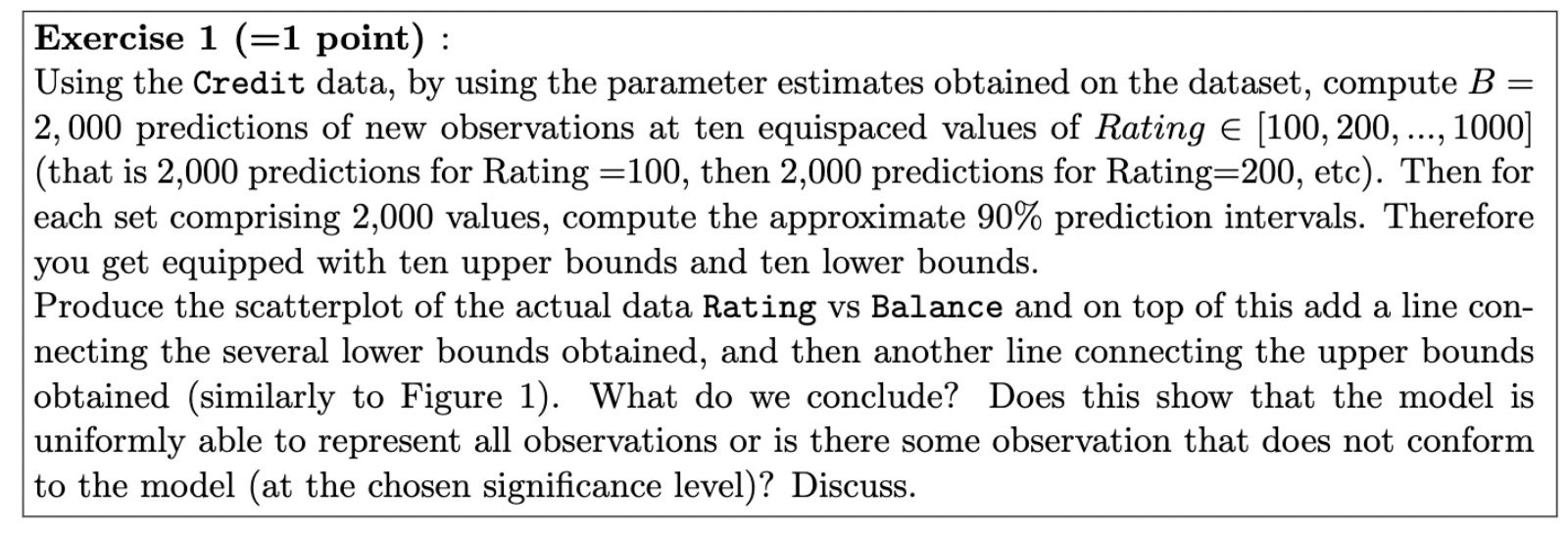 Solved Exercise 2 ( =5 points): Credit data again. (i) (1.5 | Chegg.com