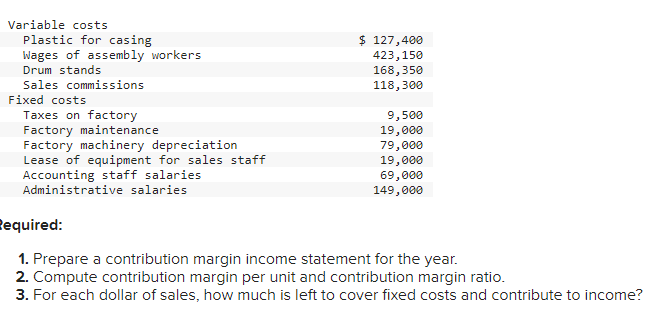 Solved Problem 21-2A (Algo) Contribution margin income | Chegg.com