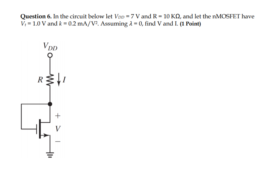 Solved Question 6. In the circuit below let Vpp = 7 V and R | Chegg.com