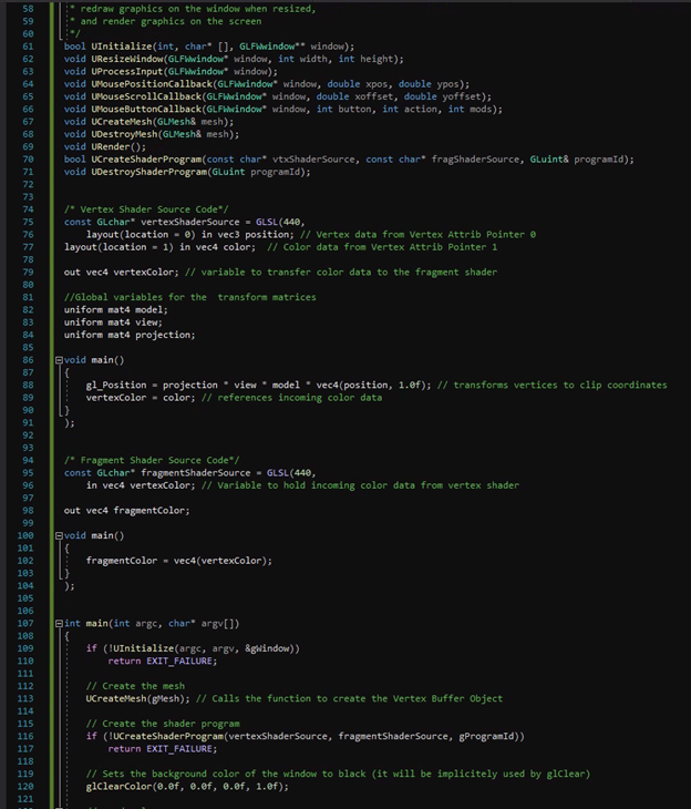 Solved I need help in this to view a cube. when I run the | Chegg.com