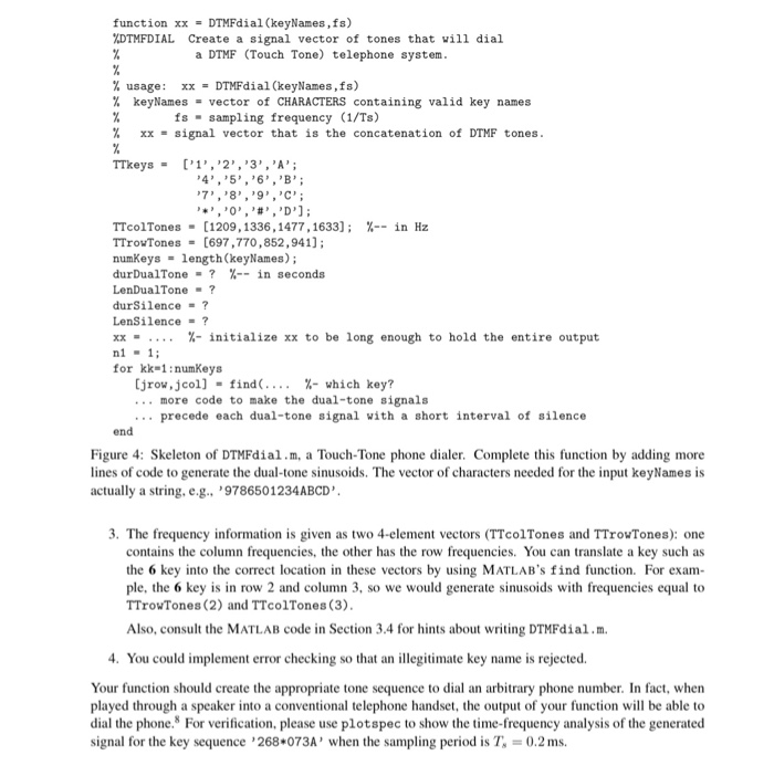 Solved 4.2 Touch-Tone Dial Function Write a function, | Chegg.com
