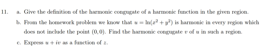 Solved a. ﻿Give the definition of ﻿the harmonic congugate of | Chegg.com
