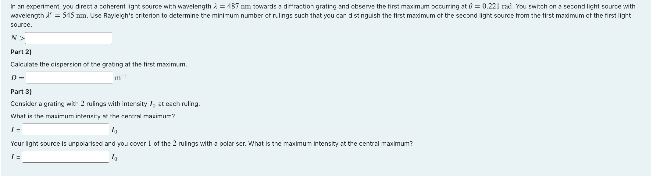 Solved source. N> Part 2) Calculate the dispersion of the | Chegg.com