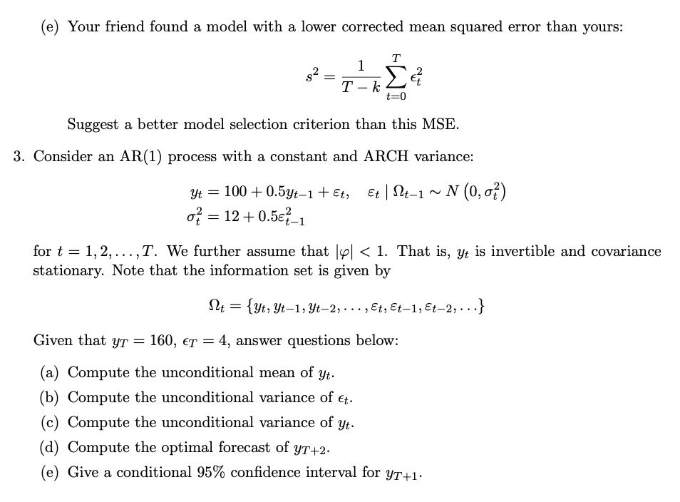 Solved 1. True or False? (a) The Durbin-Watson statistic | Chegg.com