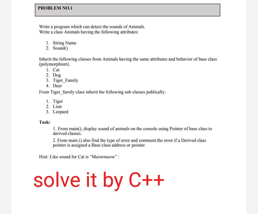 Solved PROBLEM NO.1 Write a program which can detect the | Chegg.com