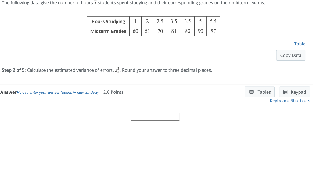 Solved Step 1 of 5: Calculate the sum of squared errors | Chegg.com