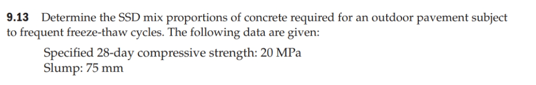 Solved 9.13 Determine the SSD mix proportions of concrete | Chegg.com