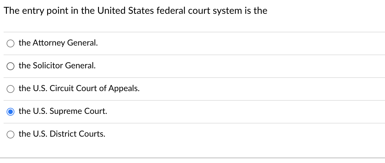 Solved The inferior courts legally authorized by the U.S. | Chegg.com