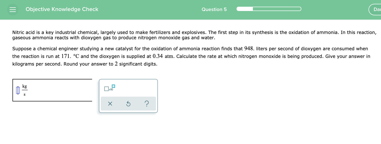 Solved Objective Knowledge Check Question 5 Dai Nitric acid | Chegg.com