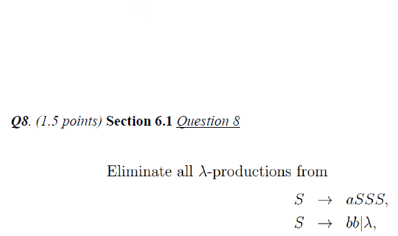 Solved Q8. (1.5 points) Section 6.1 Question 8 Eliminate all | Chegg.com