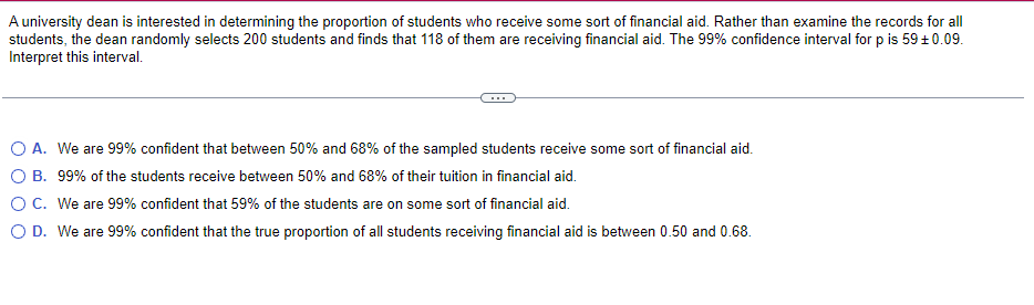 Solved A university dean is interested in determining the | Chegg.com