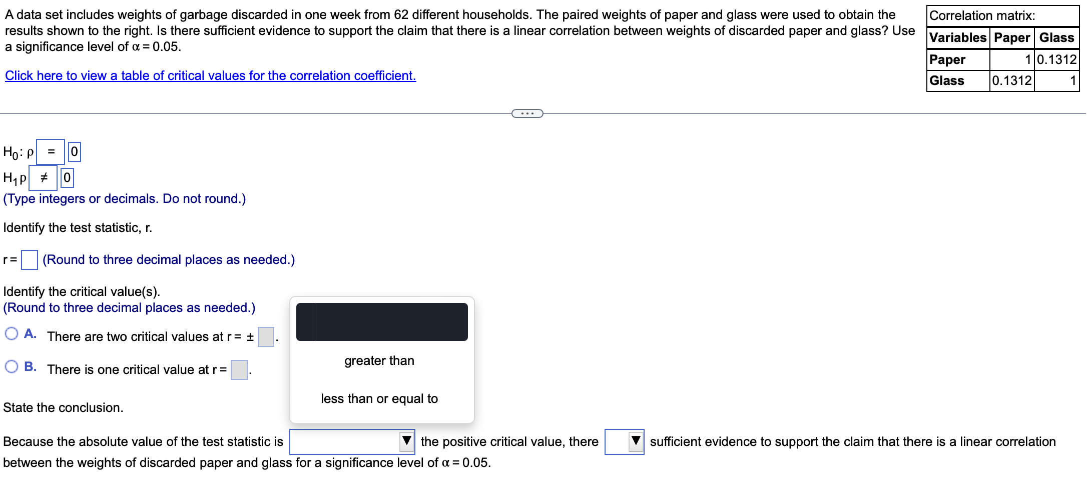 Solved A data set includes weights of garbage discarded in | Chegg.com