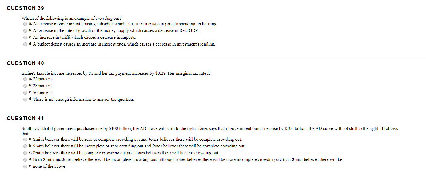 Solved QUESTION 39 Which of the following is an example of | Chegg.com