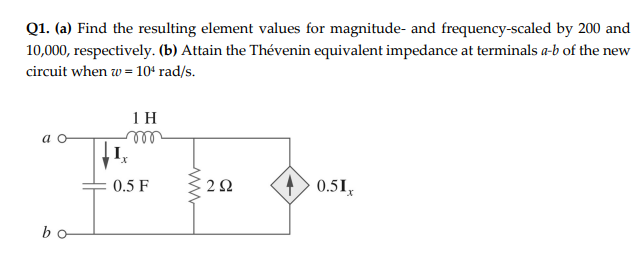 Solved Q1. (a) Find the resulting element values for | Chegg.com