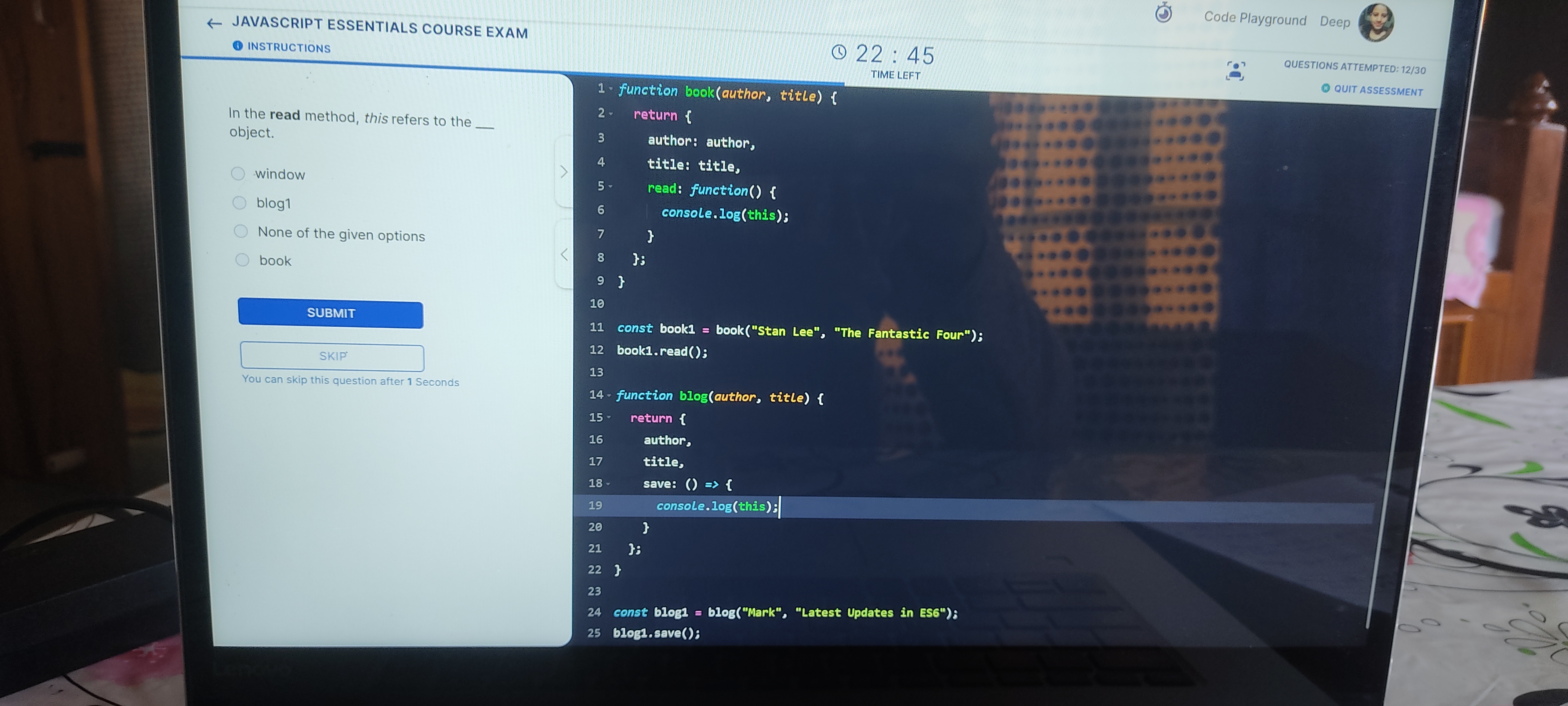 Solved function book(author, ﻿title) ﻿freturn {author: | Chegg.com