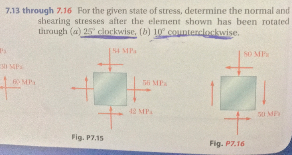 Solved 7.37: Solve Prob. 7.15 using Mohr's Circle. (Please | Chegg.com Solved 7.37: Solve Prob. 7.15 using Mohr's Circle. (Please | Chegg.com