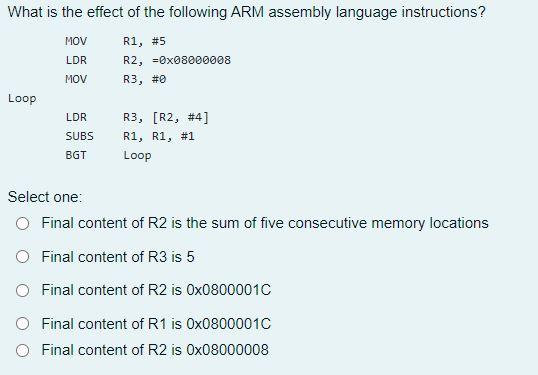 Solved What are the contents of R1, R2 and R3 after the | Chegg.com