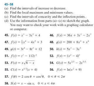 45−58 (a) Find the intervals of increase or decrease. | Chegg.com