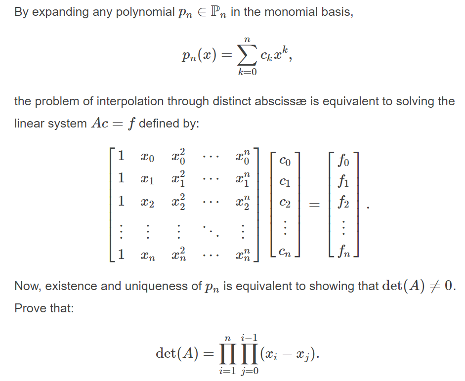 Solved By expanding any polynomial Pn € Pn in the monomial | Chegg.com