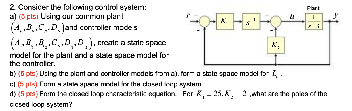 Solved Consider the following control system:a(Ap,Bp,Cp,Dp) | Chegg.com