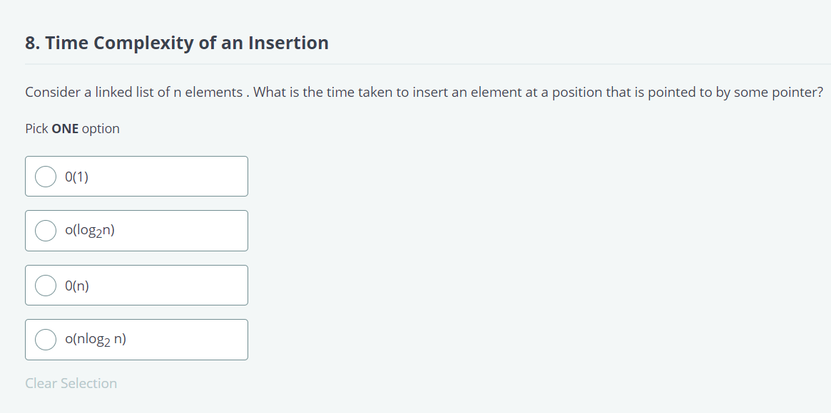 Solved Time Complexity of an InsertionConsider a linked list | Chegg.com